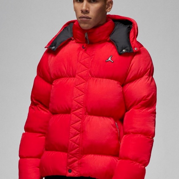 Nike | Jackets & Coats | Nike Air Jordan Puffer Jacket Red Black Full ...